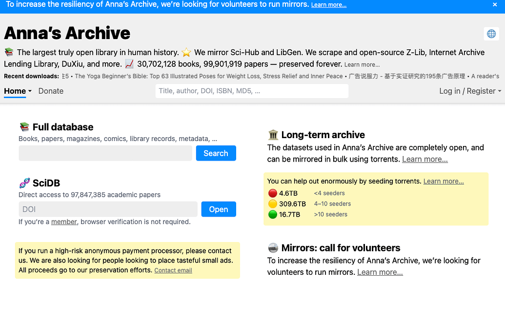 安娜档案馆(Anna's Archive)新增几百万中文书 - 闲聊吹水 - FreeMdict Forum