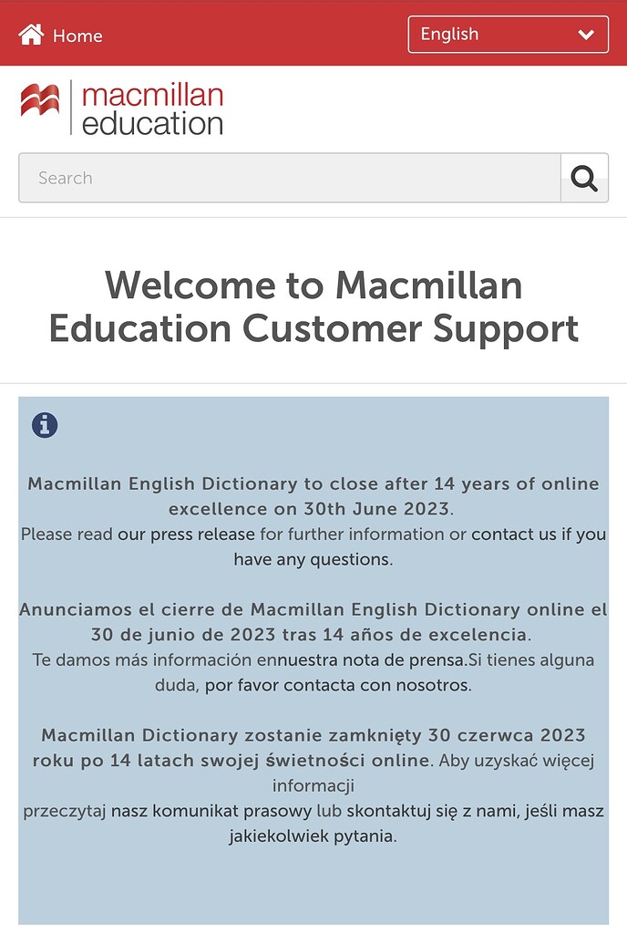 Macmillan English Dictionary沒了 - 词典及语言学习交流 - FreeMdict Forum